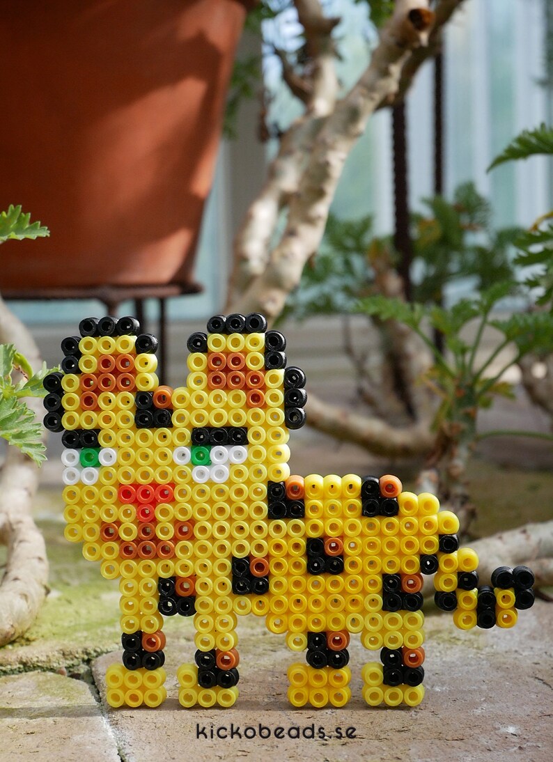 6x JUNGLE Perler Patterns, Hama Fuse Pyssla Templates Printable Craft ...