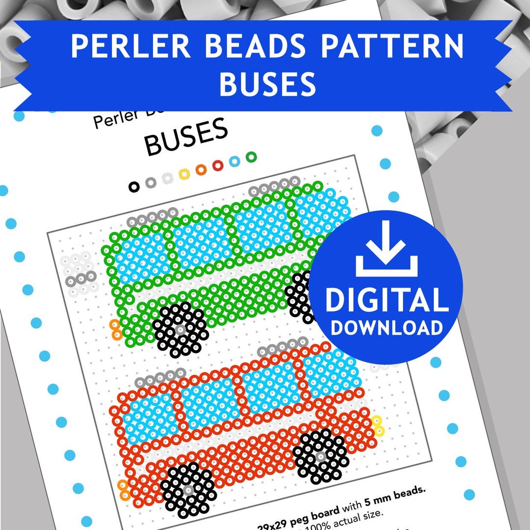 BUSES Vehicles School Bus Printable Template Activity Sheets Fuse Beads ...
