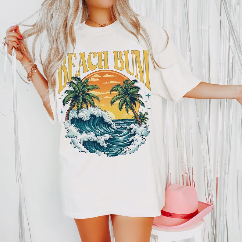 Beach Bum Summer Png, Retro Summer PNG for Sublimation, Coconut Girl ...