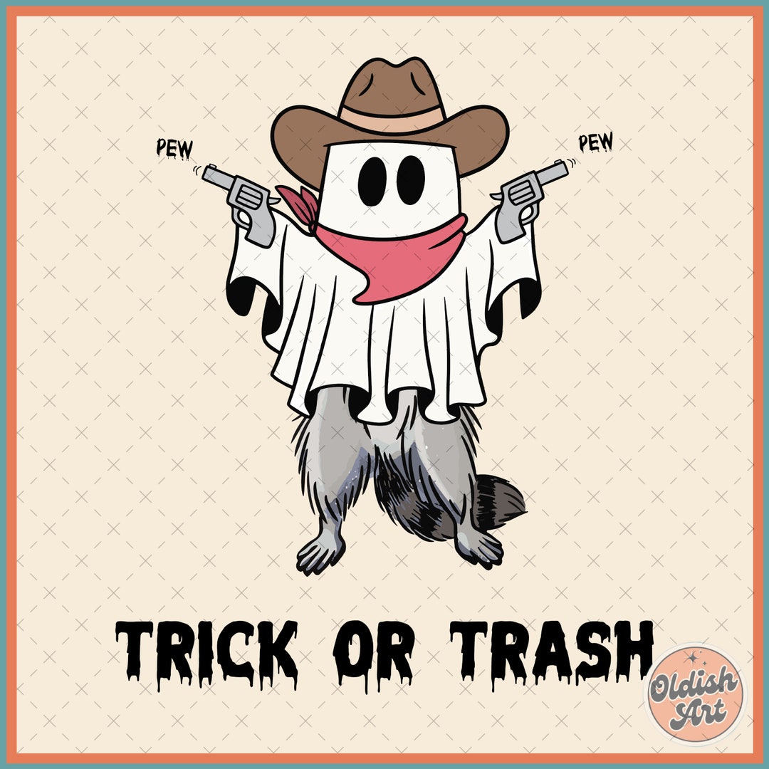 Raccoon Ghost Halloween Png, Trick or Trash Png, Halloween Png Designs ...