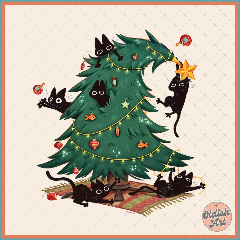 Black Cats Christmas PNG, Christmas Png, Cute Christmas Cat Png, Cat ...
