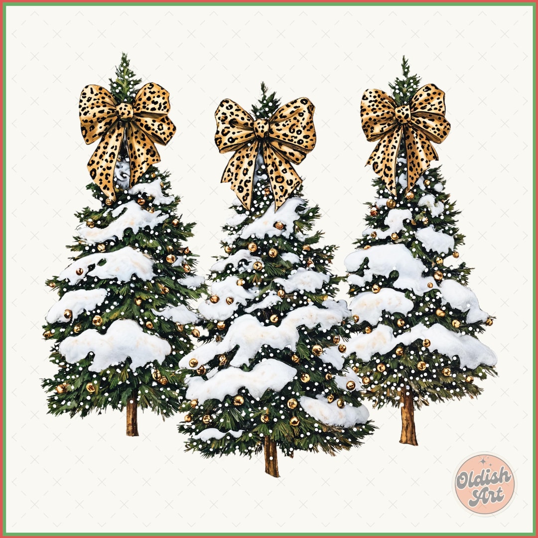 Leopard Christmas Tree Png, Coquette Christmas Tree Png, Leopard ...
