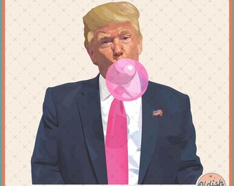 Bubble Gum Tump Png Pink Sun Glasses Trump Patriotic Design Png Vote ...