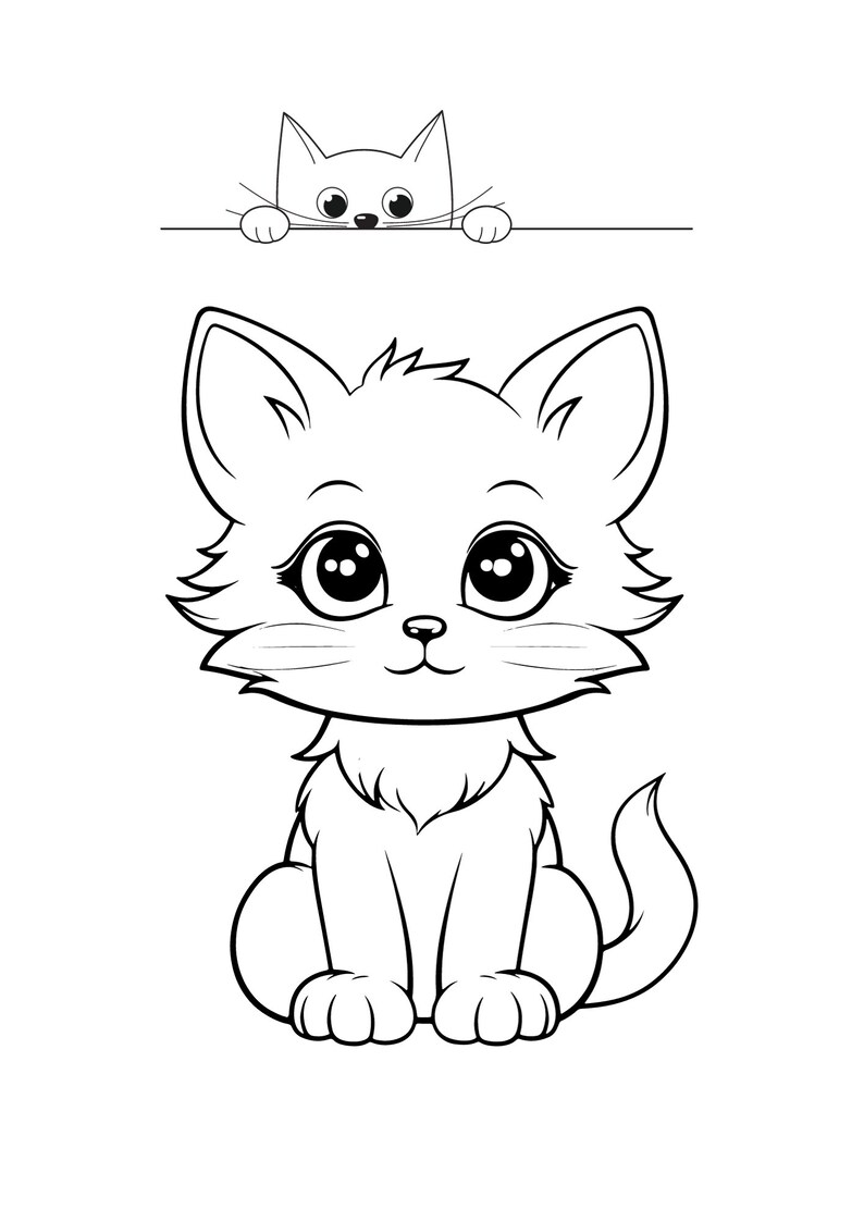 Printable Cat Colouring Pages Digital Download - Etsy