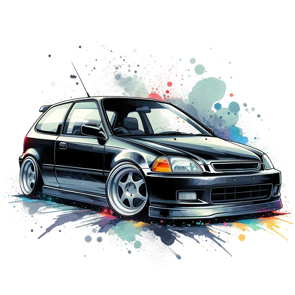 Honda Civic EK, JDM, Digital Art, Mockups, Digital Download, PNG ...