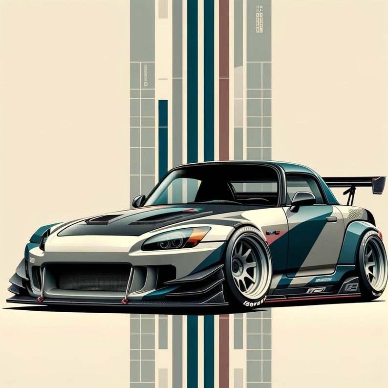 Honda S2000, Modern Art, Digital Art, Mockups, Digital Download, Poster ...