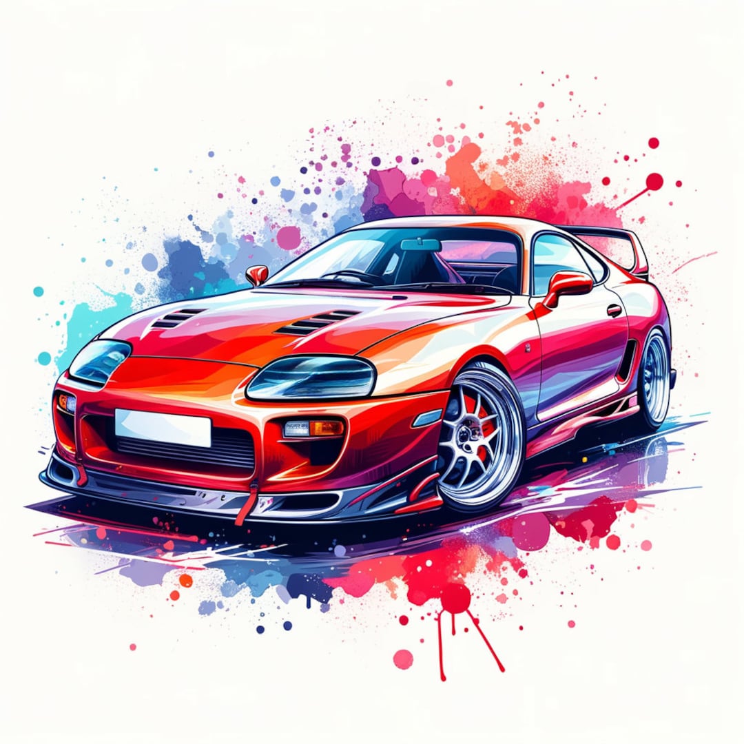 Toyota Supra Mk4, JDM, Digital Art, Mockups, Digital Download, PNG ...