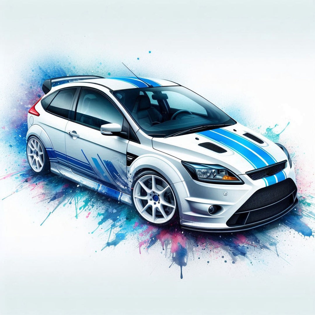 Ford Focus ST MK2, Digital Art, Mockups, Digital Download, PNG Sticker ...