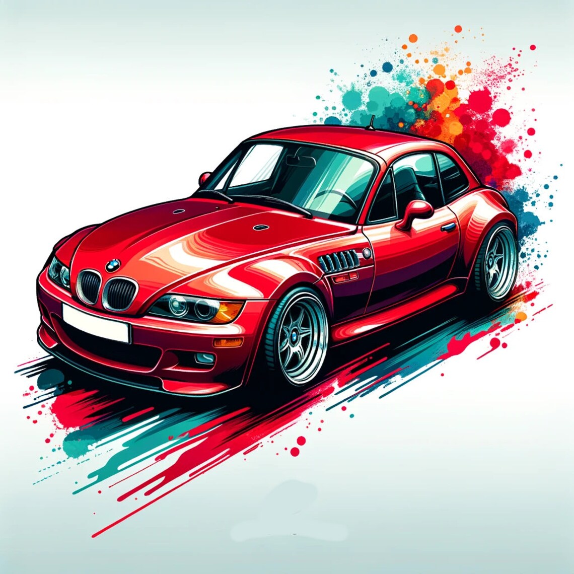 BMW Z3 M Coupe, Digital Art, Mockups, Digital Download, PNG, Sticker, T ...