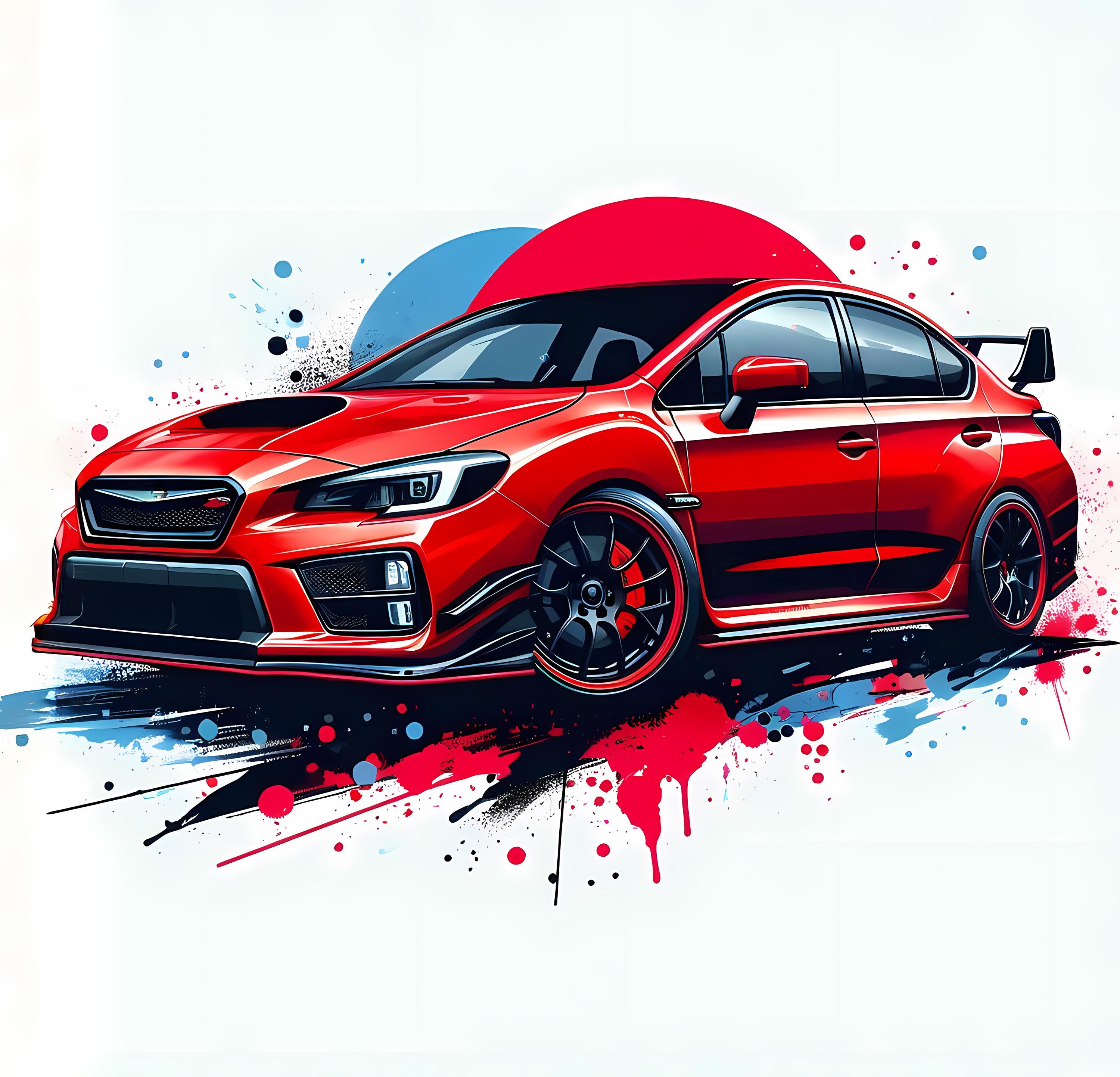 Subaru Impreza WRX STI, JDM, Digital Art, Mockups, Digital Download ...