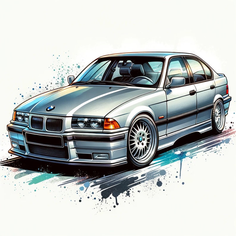 BMW E36 3 Series M3, Digital Art, Mockups, Digital Download, PNG ...