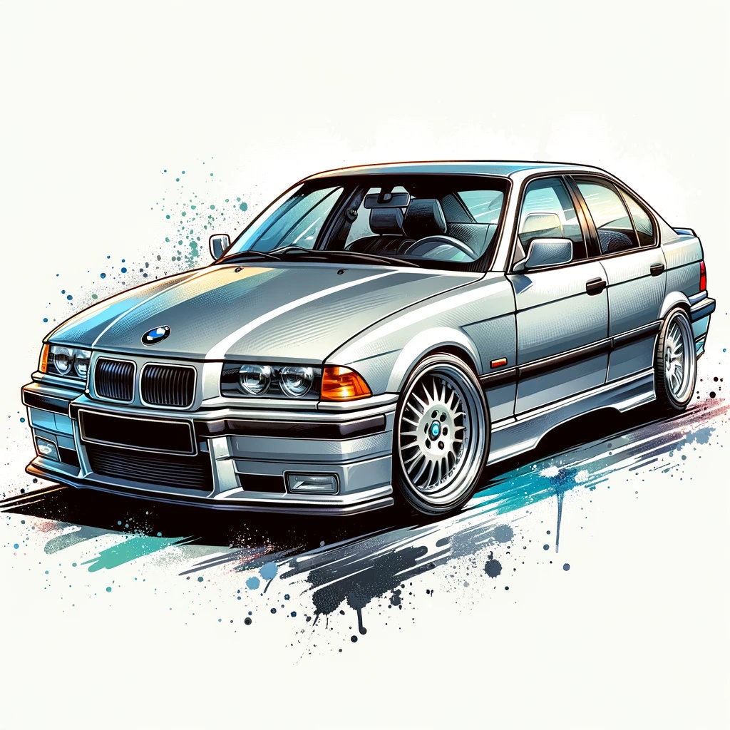 BMW E36 3 Series M3, Digital Art, Mockups, Digital Download, PNG ...