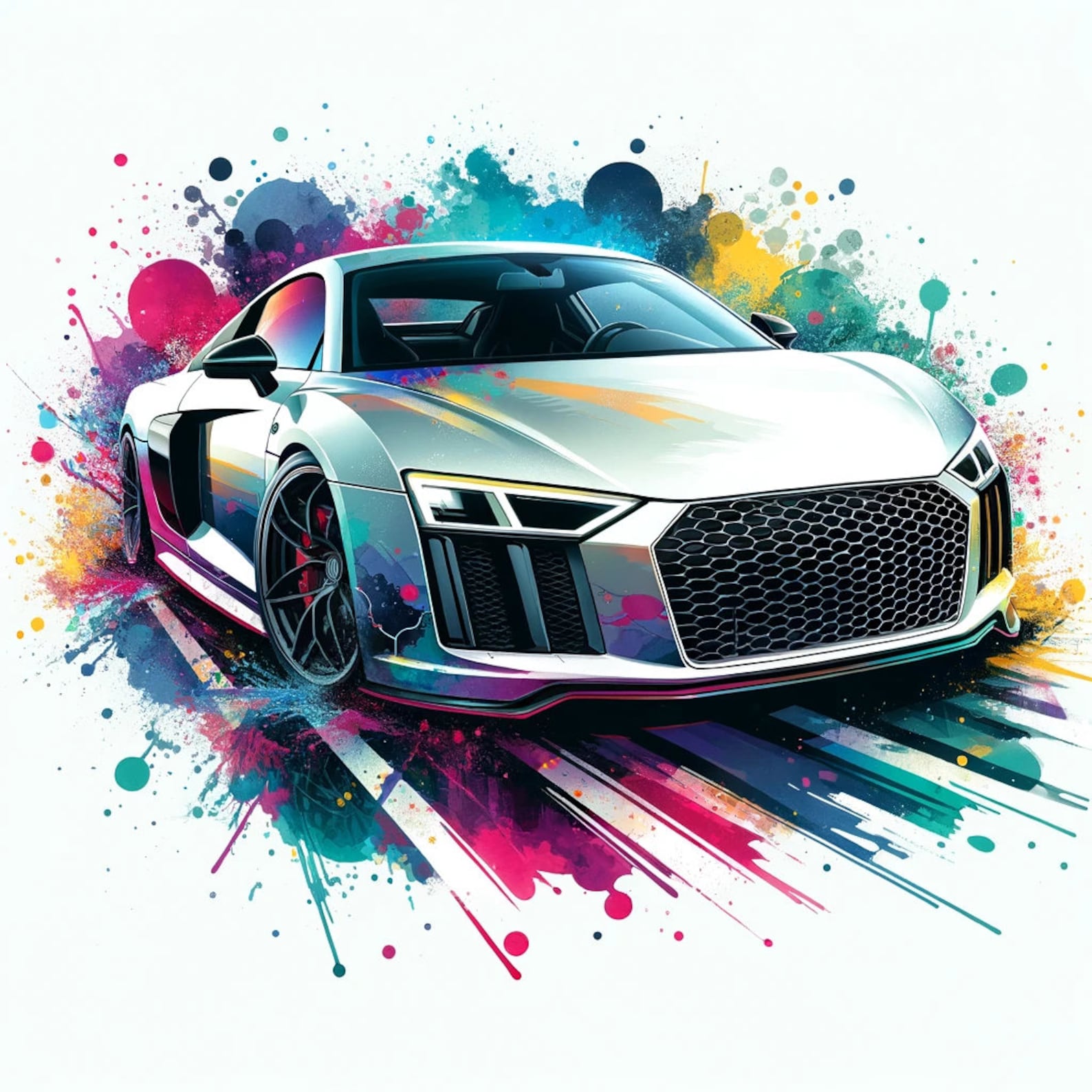 Audi R8, Digital Art, Mockups, Digital Download, PNG, Sticker, T-shirt ...
