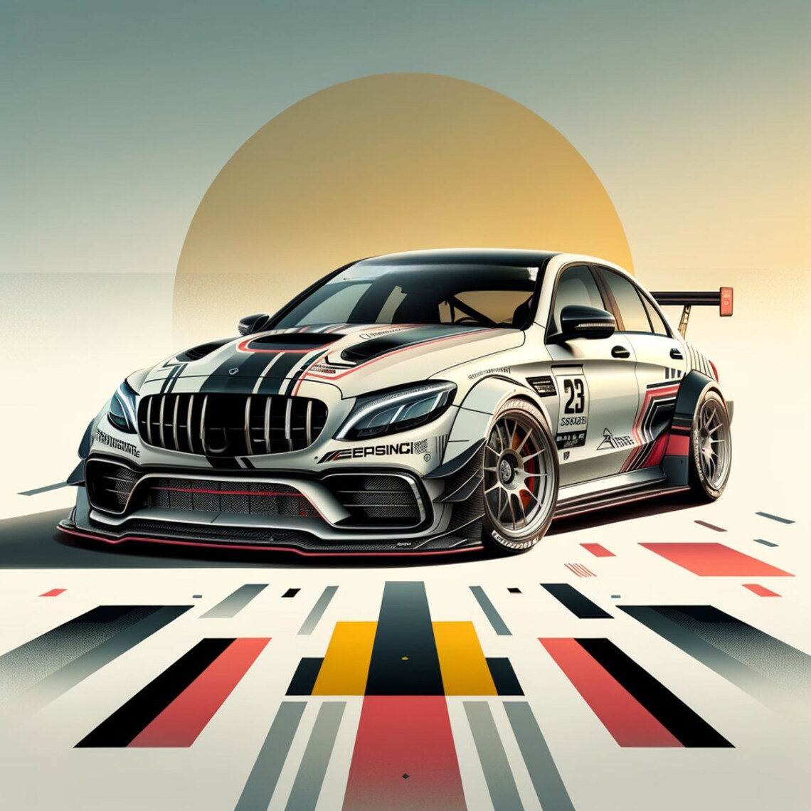 Mercedes C63 AMG, Modern Art, Digital Art, Mockups, Digital Download ...