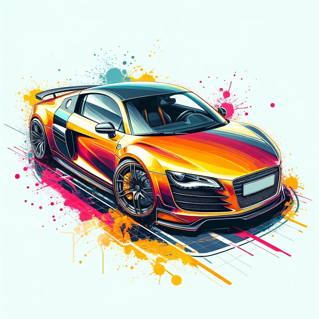 Audi R8, Digital Art, Mockups, Digital Download, PNG, Sticker, T-shirt ...