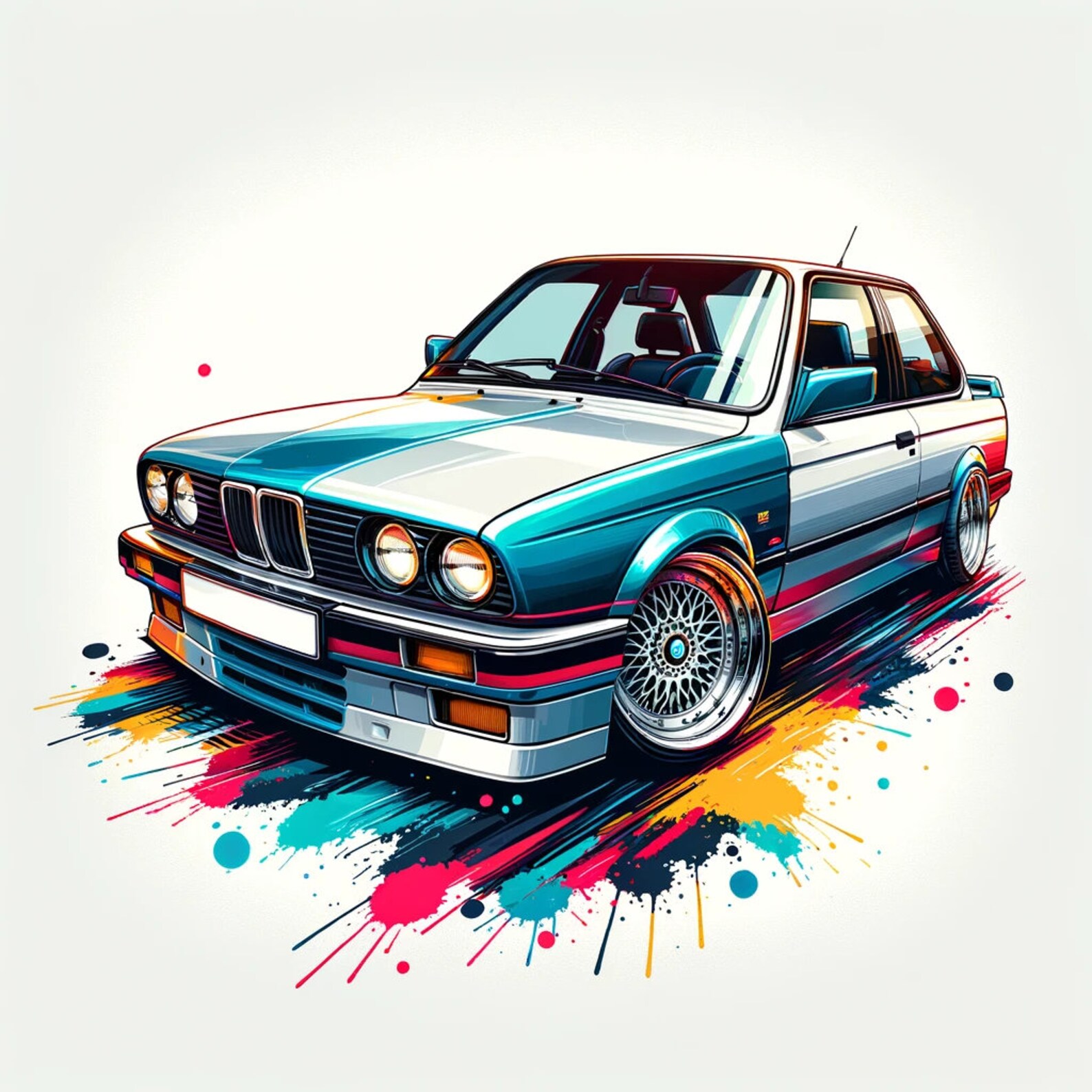 BWM E30 320 M3, Digital Art, Mockups, Digital Download, PNG, Poster ...