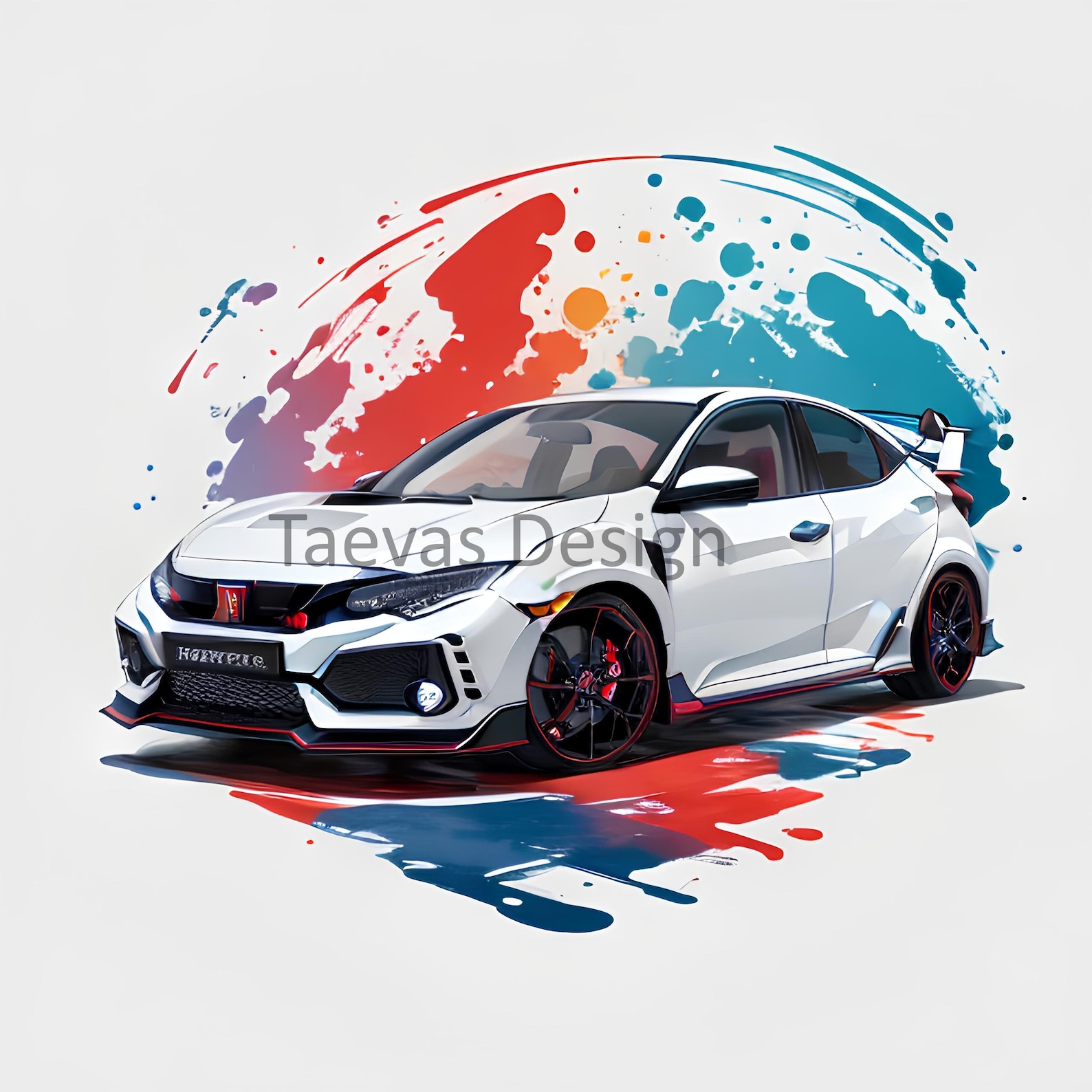 Honda Civic Type R, JDM, Digital Art, Mockups, Digital Download, PNG ...