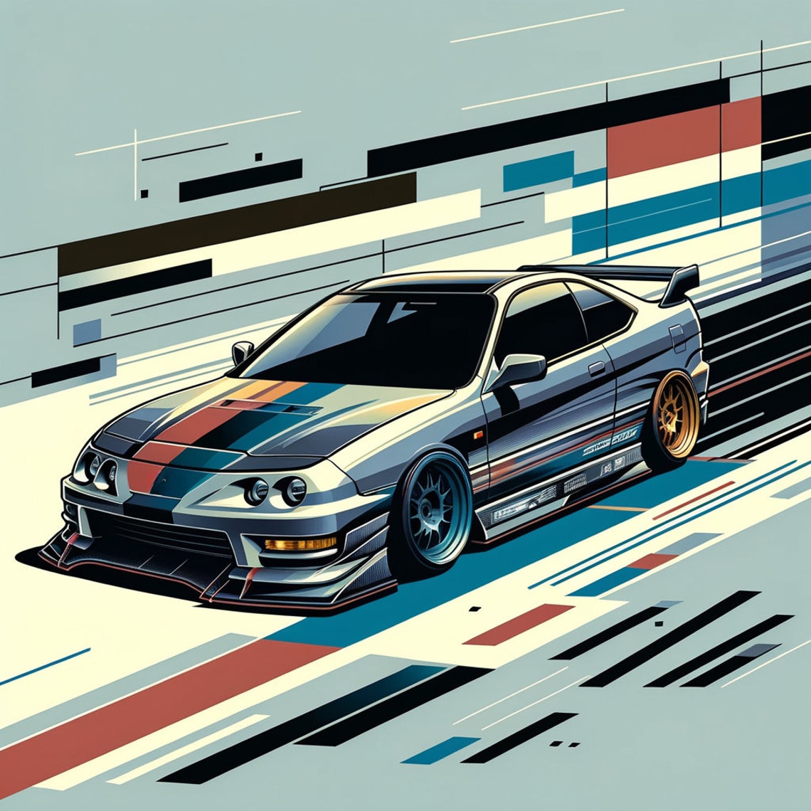 Honda Integra Type R, Modern Art, Digital Art, Mockups, Digital ...