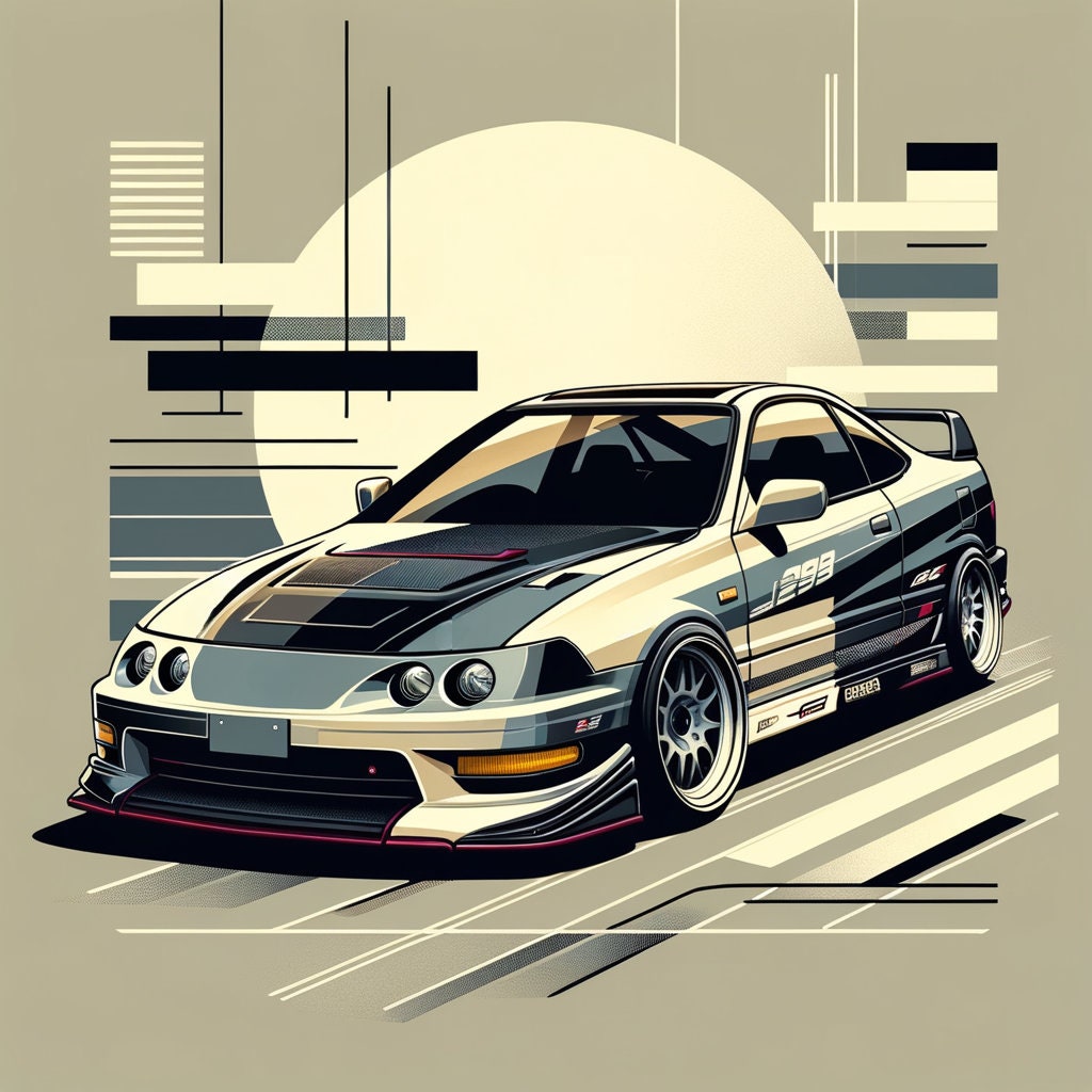 Honda Integra Type R, Modern Art, Digital Art, Mockups, Digital ...
