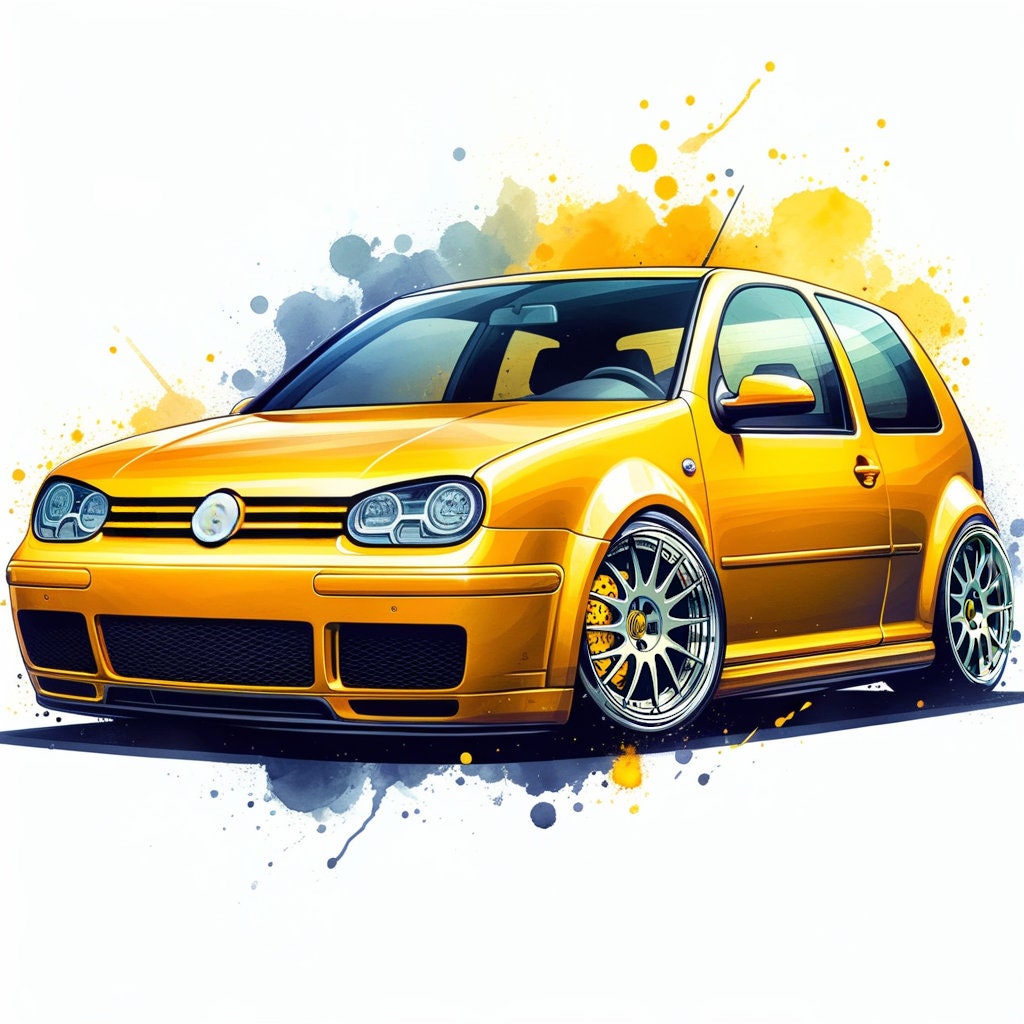 VW Golf GTI R32, Digital Art, Mockups, Digital Download, PNG, Sticker ...