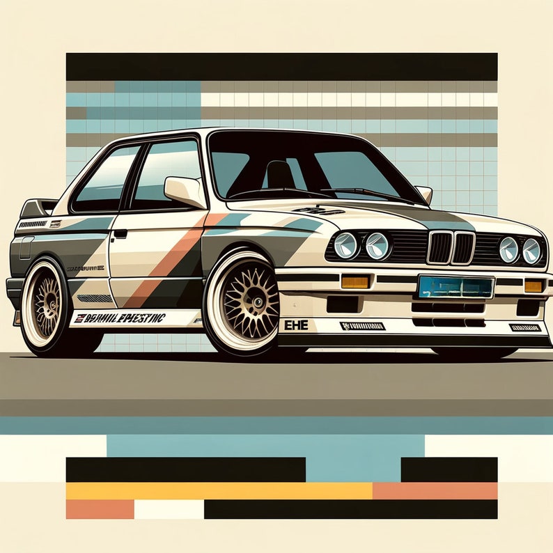 BMW E30 M3, Modern Art, Digital Art, Mockups, Digital Download, Poster ...