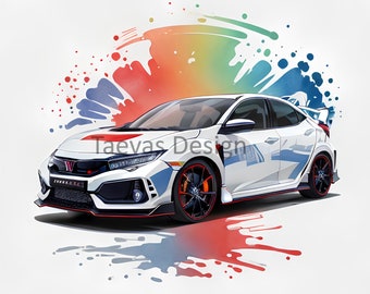 Honda Integra Type R DC2, JDM, Digital Art, Mockups, Digital Download ...
