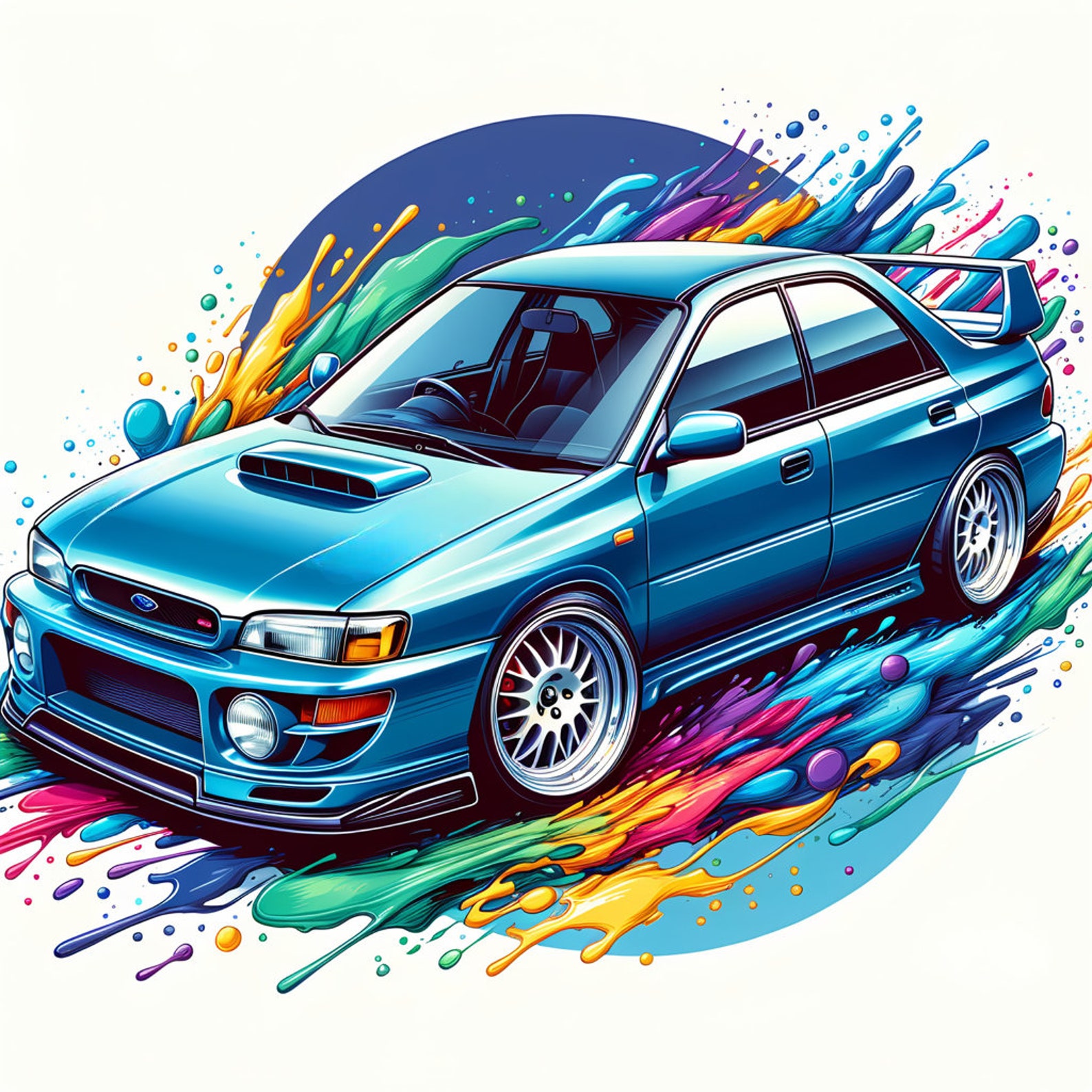 Subaru Impreza STI GC8, JDM, Digital Art, Mockups, Digital Download ...