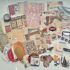 Journal Scrapbooking Grab Bag 100 Pieces Paper Emphemera - Etsy
