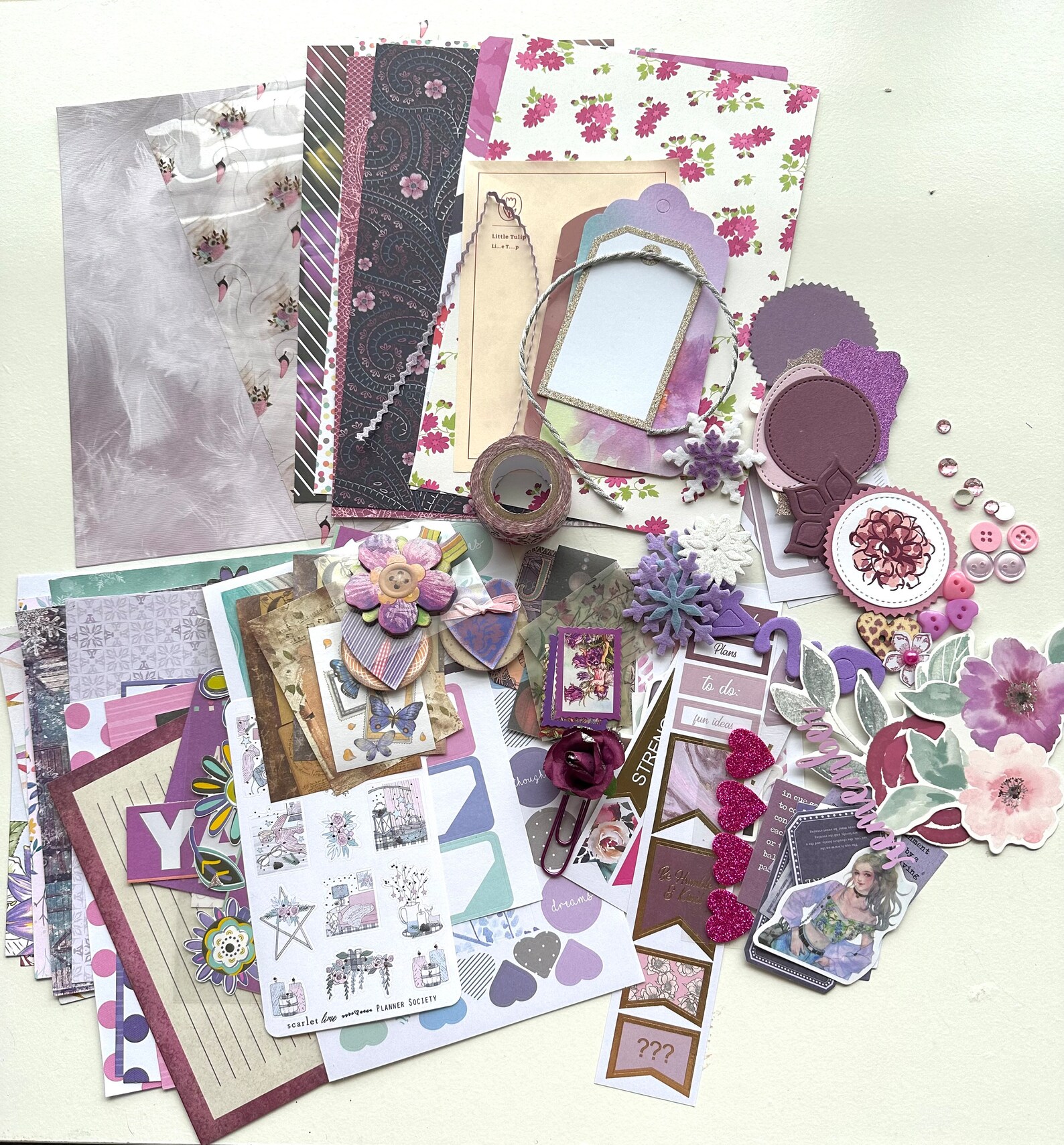 Journal Scrapbooking Grab Bag 100 Pieces Paper Emphemera - Etsy