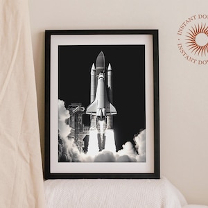 Space Shuttle Poster for Space Lovers, Rocket Wall Art, Rocket Launch ...