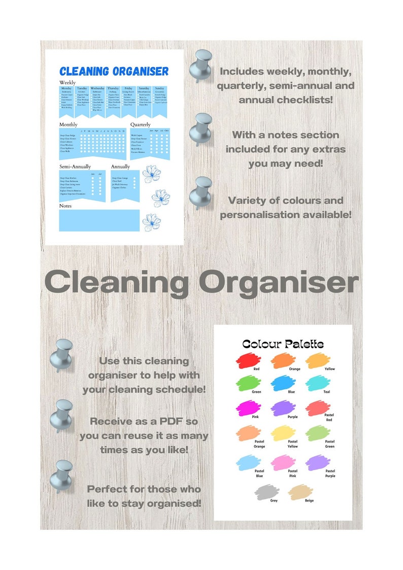 PRINTABLE PDF Cleaning Organiser Digital Download - Etsy