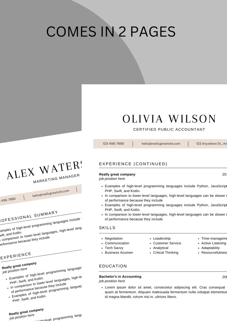 Resume With Cover Letter, Resume With References, Minimalist Resume ...