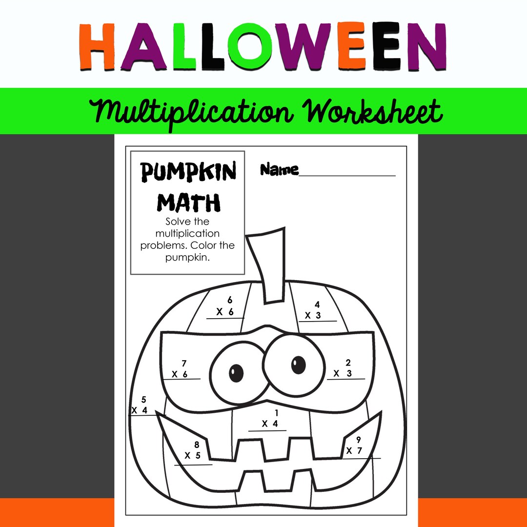 Hoja de trabajo de multiplicación de Halloween, actividad, educación en ...
