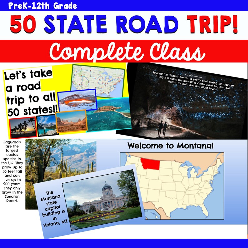 50 State Road Trip Unit Study - Etsy