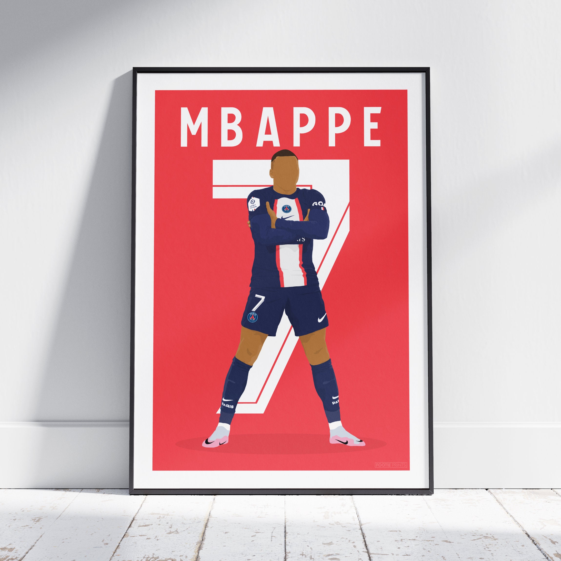 Kylian Mbappe Football Player Portrait Print PSG Gift Present Birthday ...