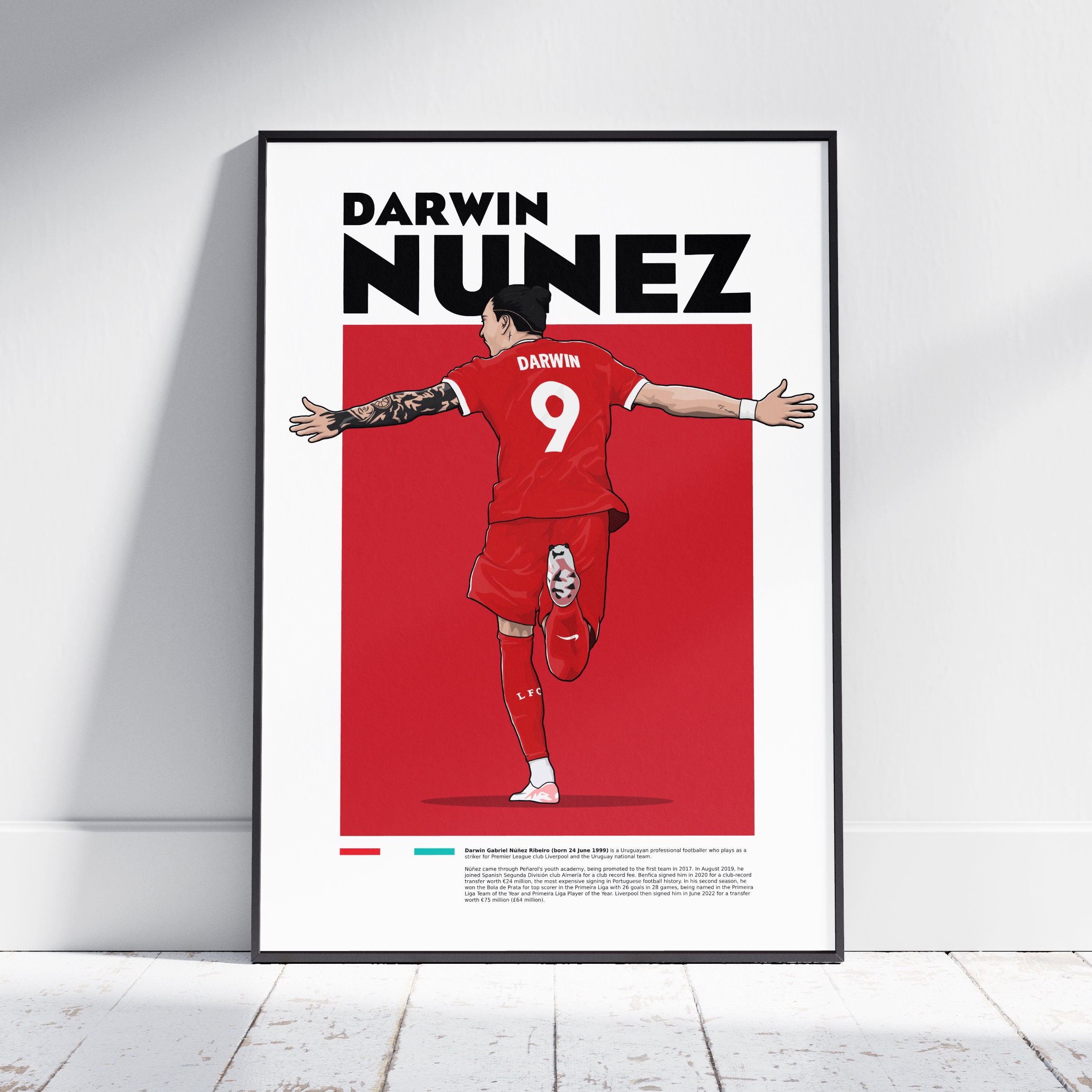 Darwin Nunez Liverpool Football Player Print Gift Present Birthday Wall ...