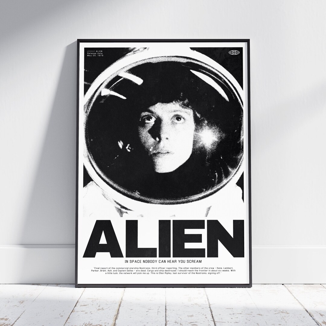 Alien Alternative Movie Poster Print Film Art Sci Fi Horror Monochrome T Present Birthday