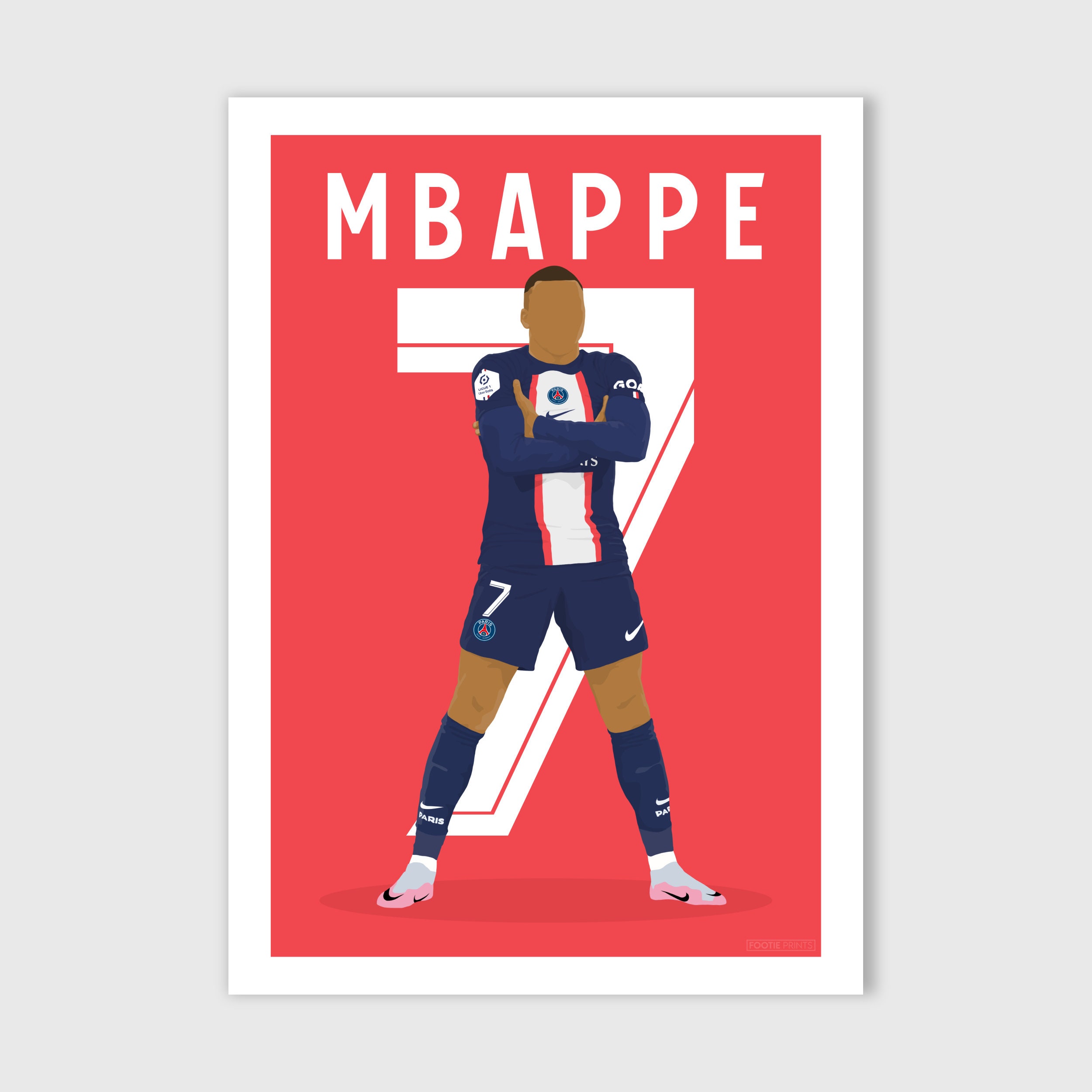 Kylian Mbappe Football Player Portrait Print PSG Gift Present Birthday ...