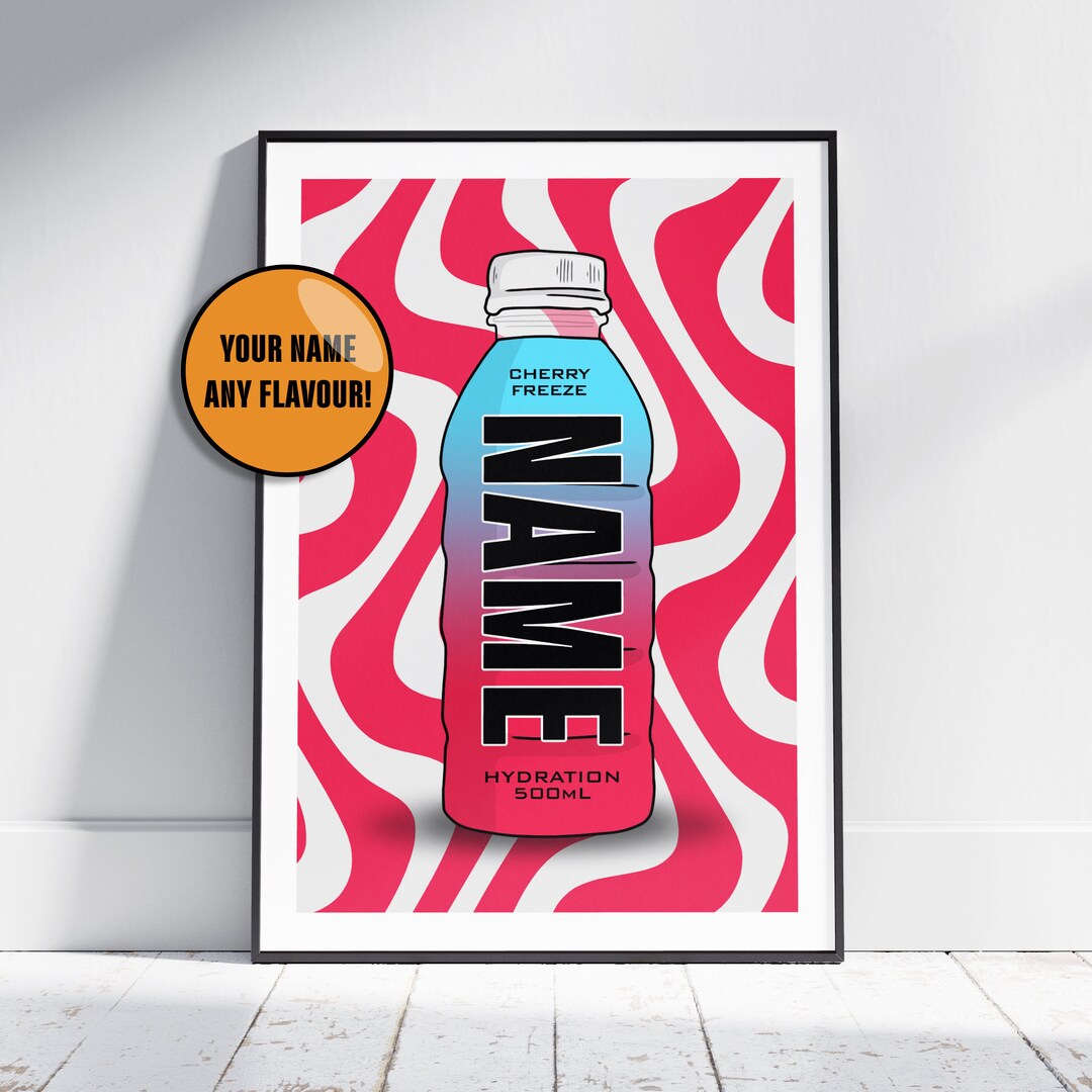 Personalised Prime Drink Poster Hydration Energy Custom Name Gift ...