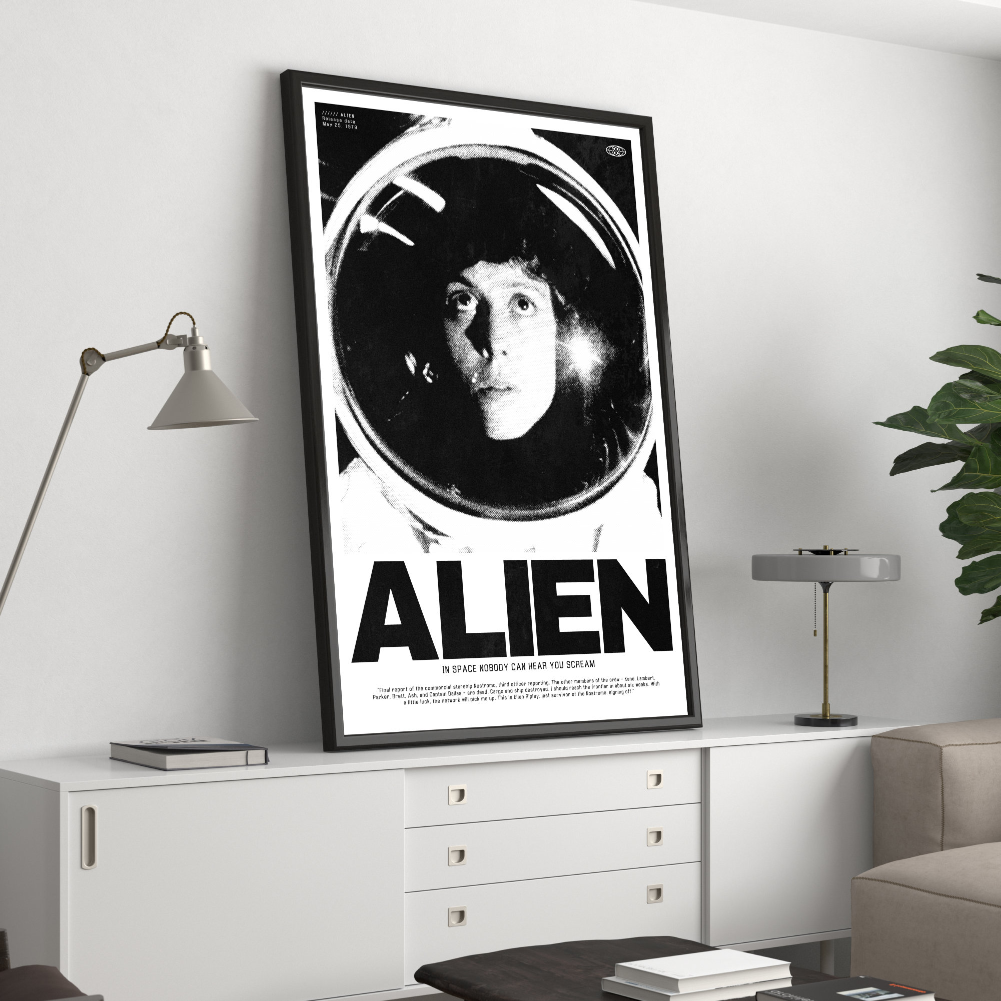 Alien Alternative Movie Poster Print Film Art Sci Fi Horror Monochrome ...