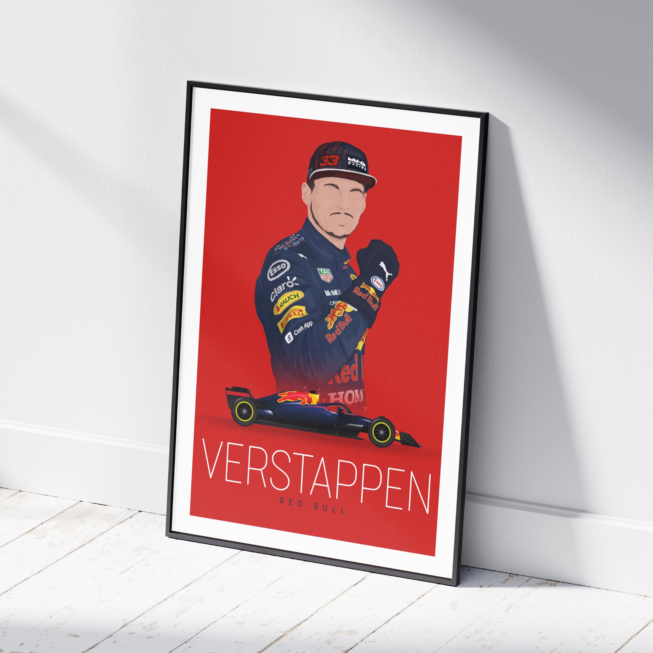 Portrait de Max Verstappen F1 Formule 1 Red Bull Racing Cadeau cadeau ...