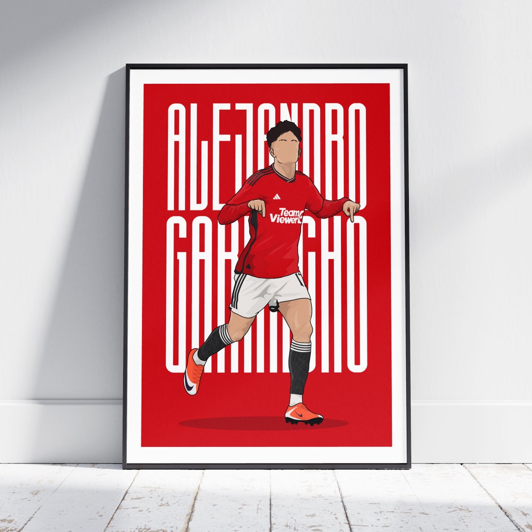 Garnacho Man United Football Player Print Gift Present Birthday Wall ...
