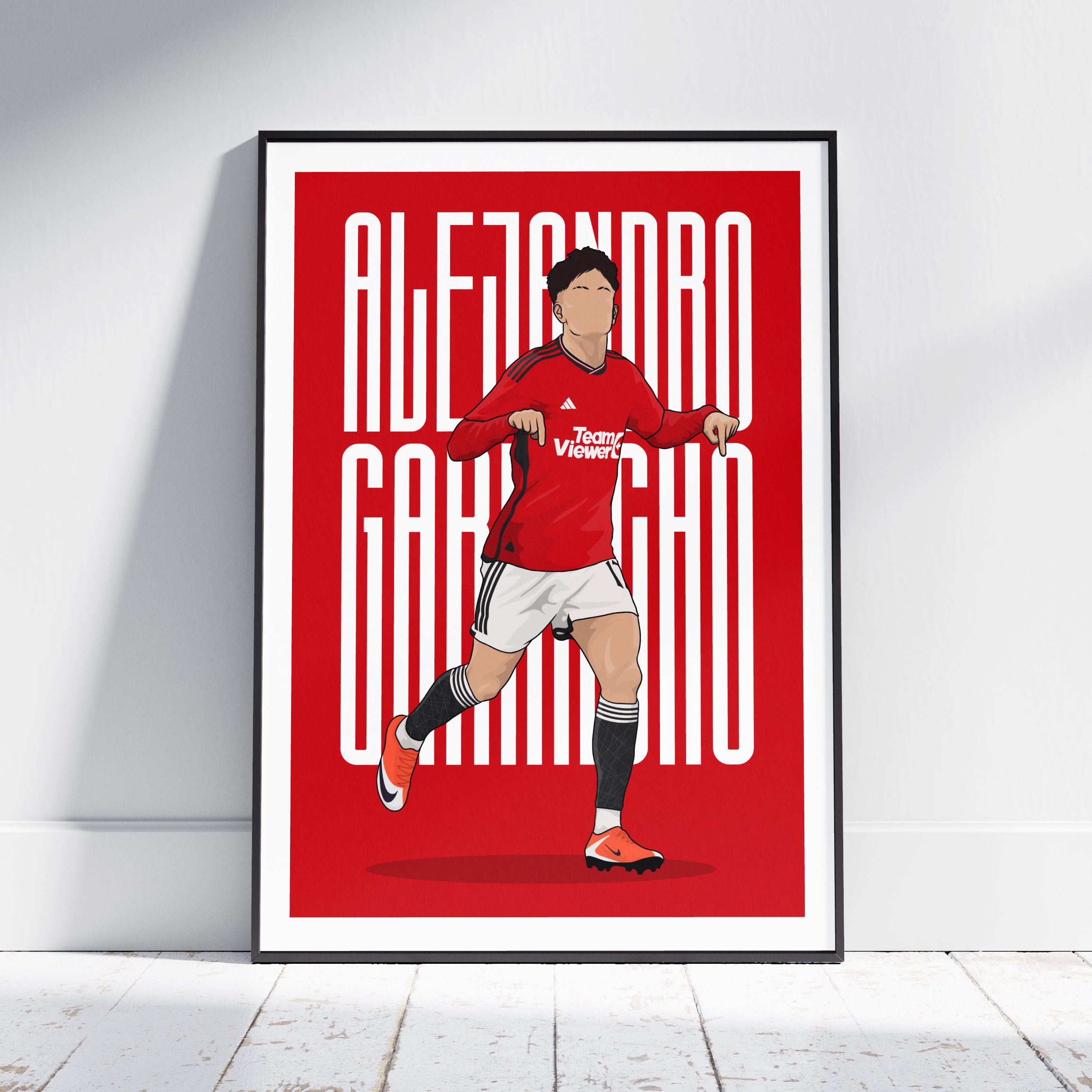 Garnacho Man United Football Player Print Gift Present Birthday Wall ...
