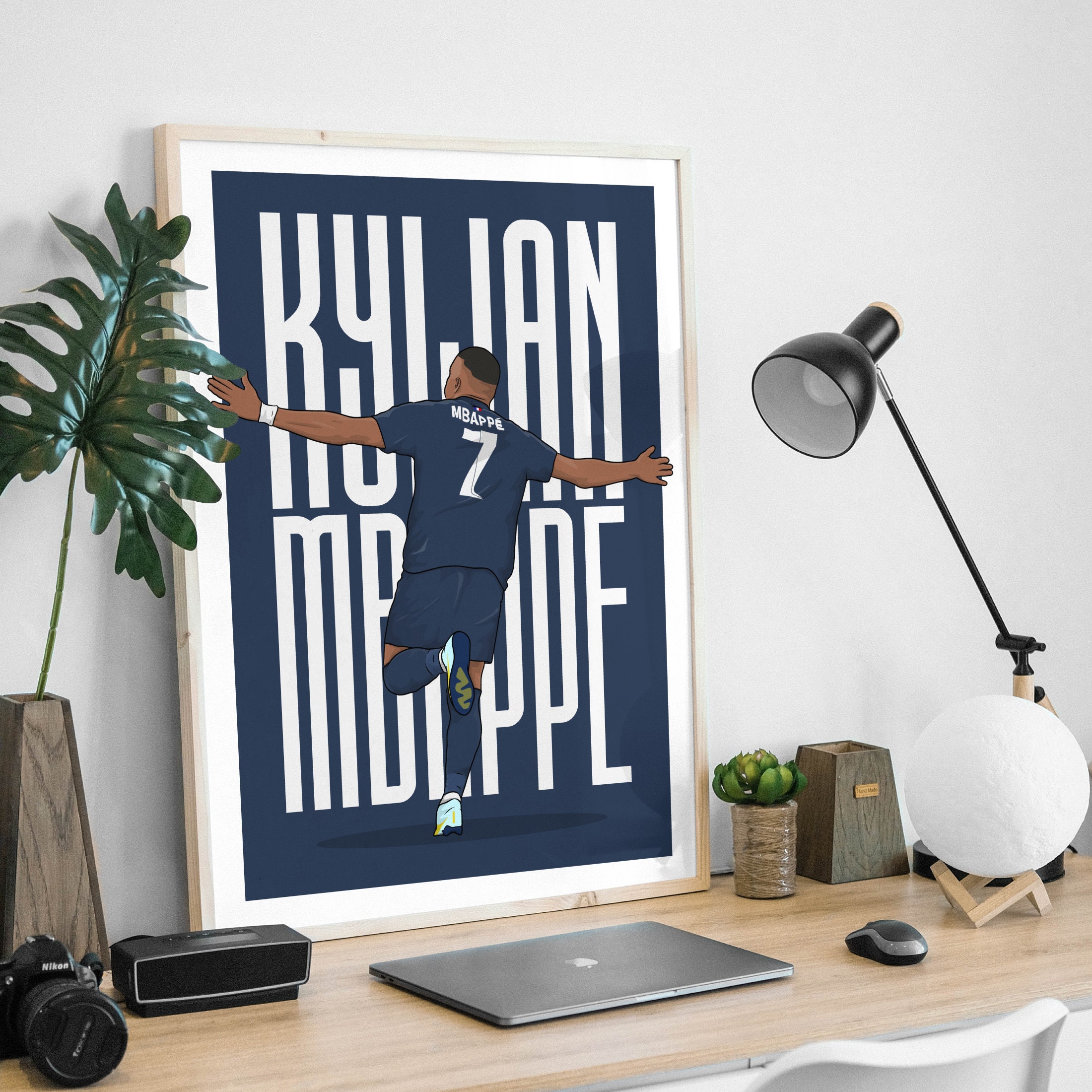 Kylian Mbappe Football Player Portrait Print PSG Gift Present Birthday ...
