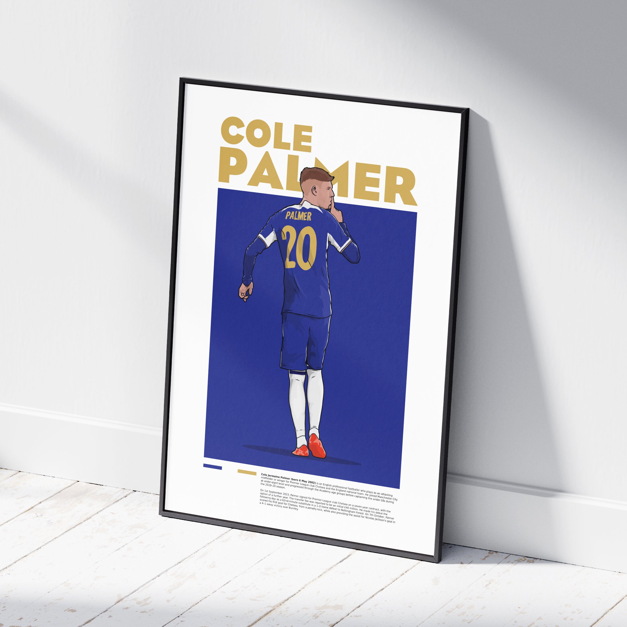 Cole Palmer Football Player Portrait Print Gift Present Birthday Wall ...
