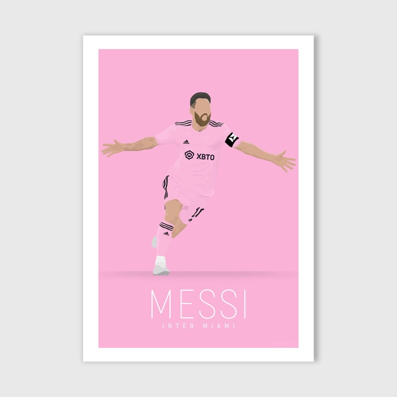 Leo Messi Football Player Portrait Print Legend Icon Gift Present ...