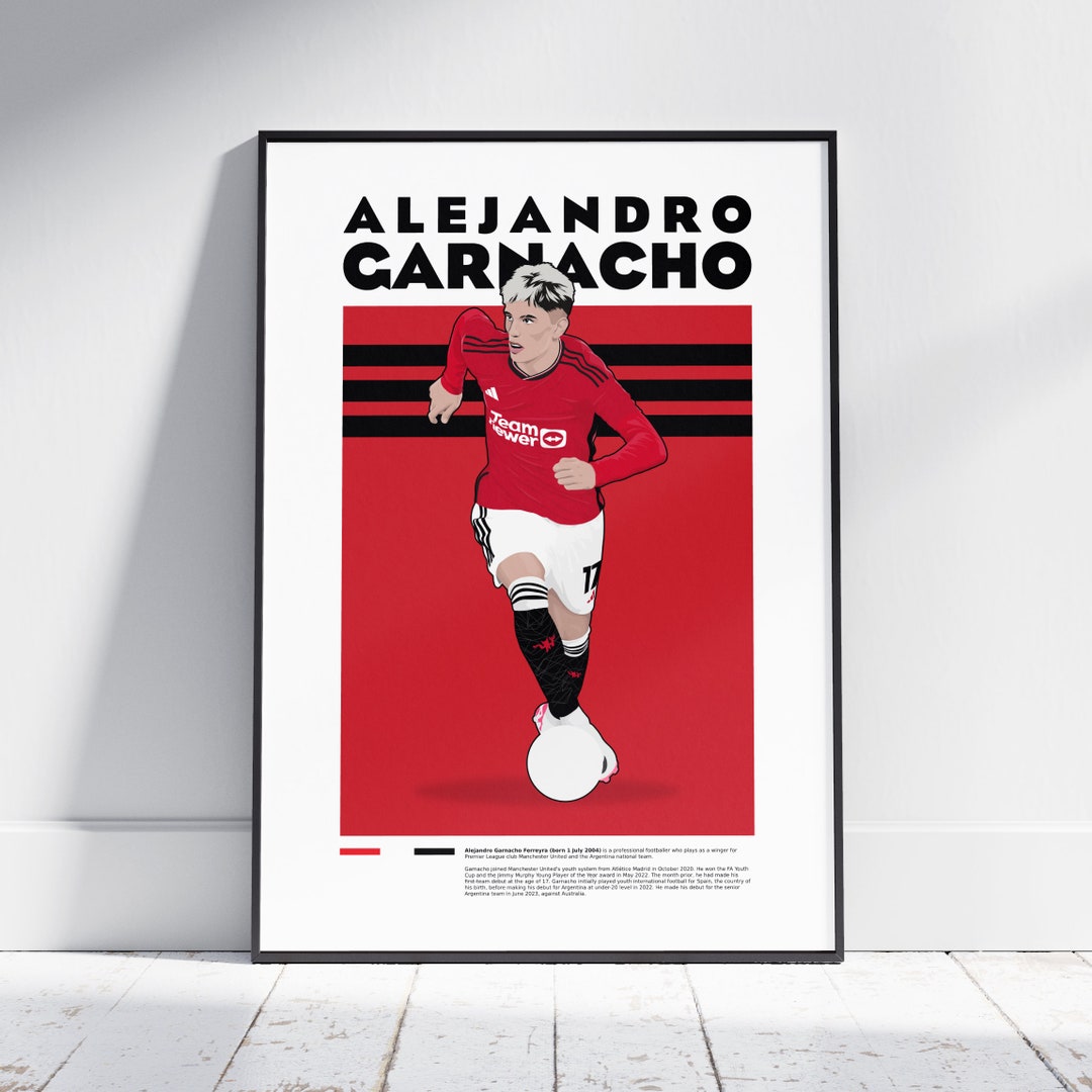 Garnacho Man United Football Player Print Gift Present Birthday Wall ...