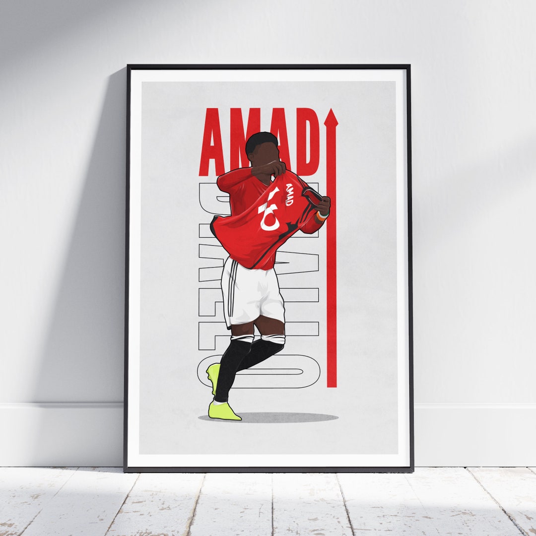 Amad Diallo Manchester Red Football Player Print Gift Present Birthday ...