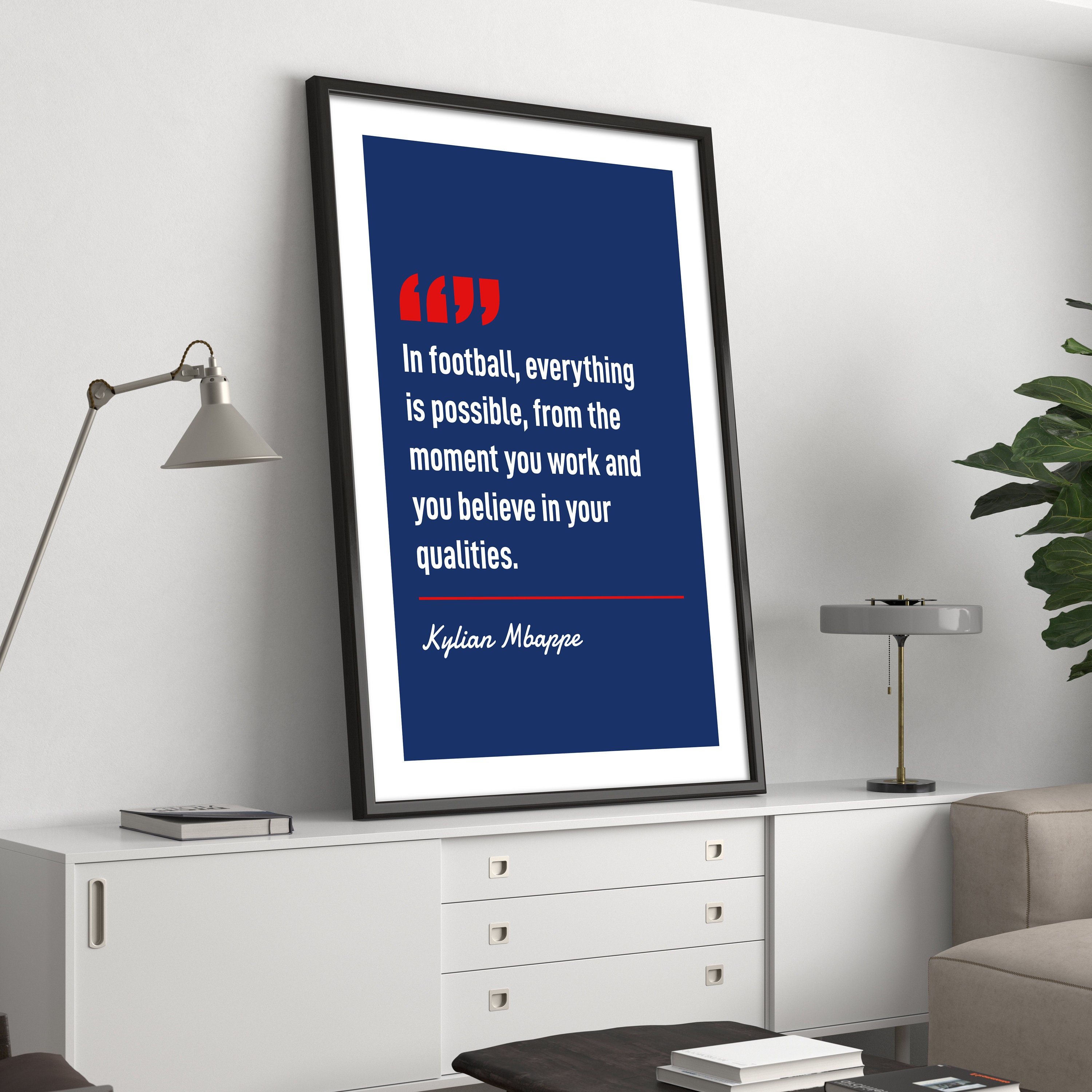Inspirational Motivational Football Quote Print Kylian Mbappe Gift ...
