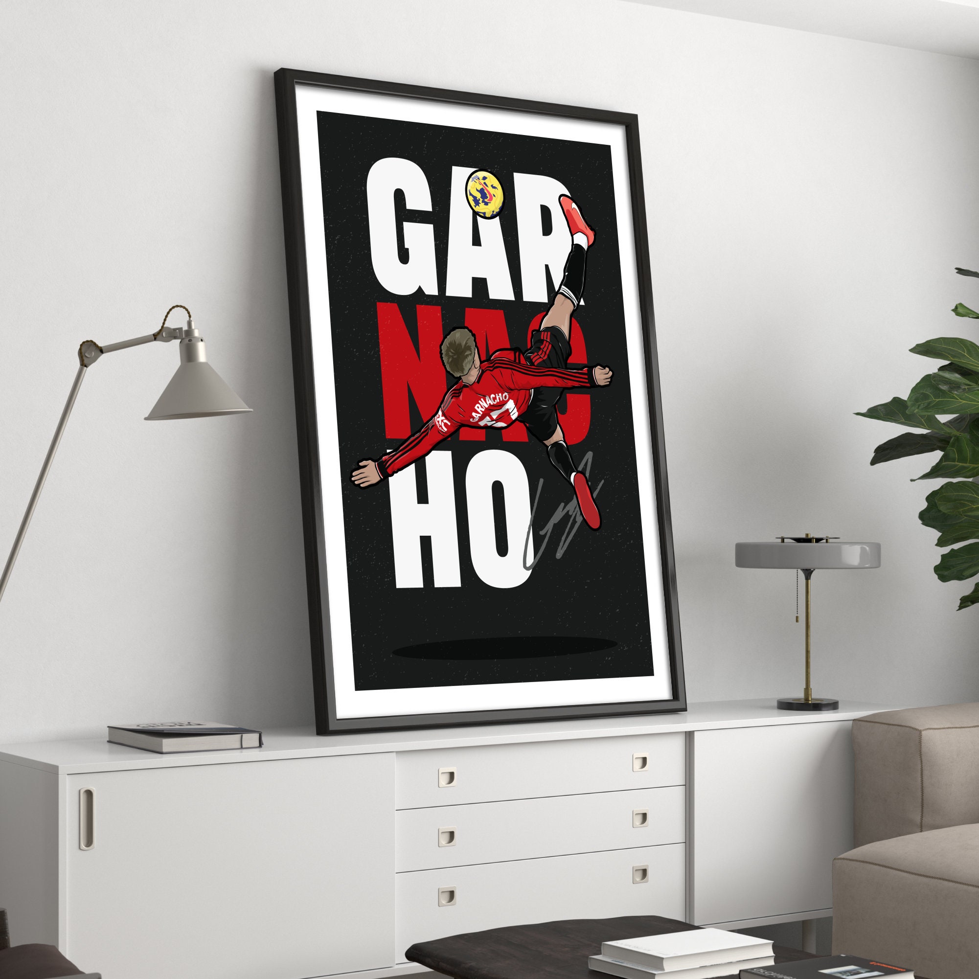 Garnacho Bicycle Kick Goal Football Player Print Gift Present Birthday ...